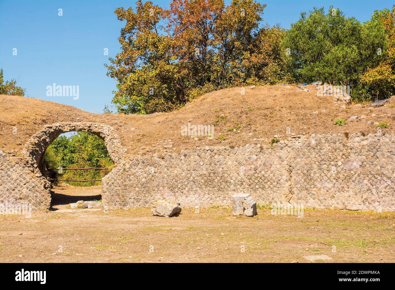 Grosseto,Italy-Sept 4th 2020. A barrel vault entrance to the ruins of ...