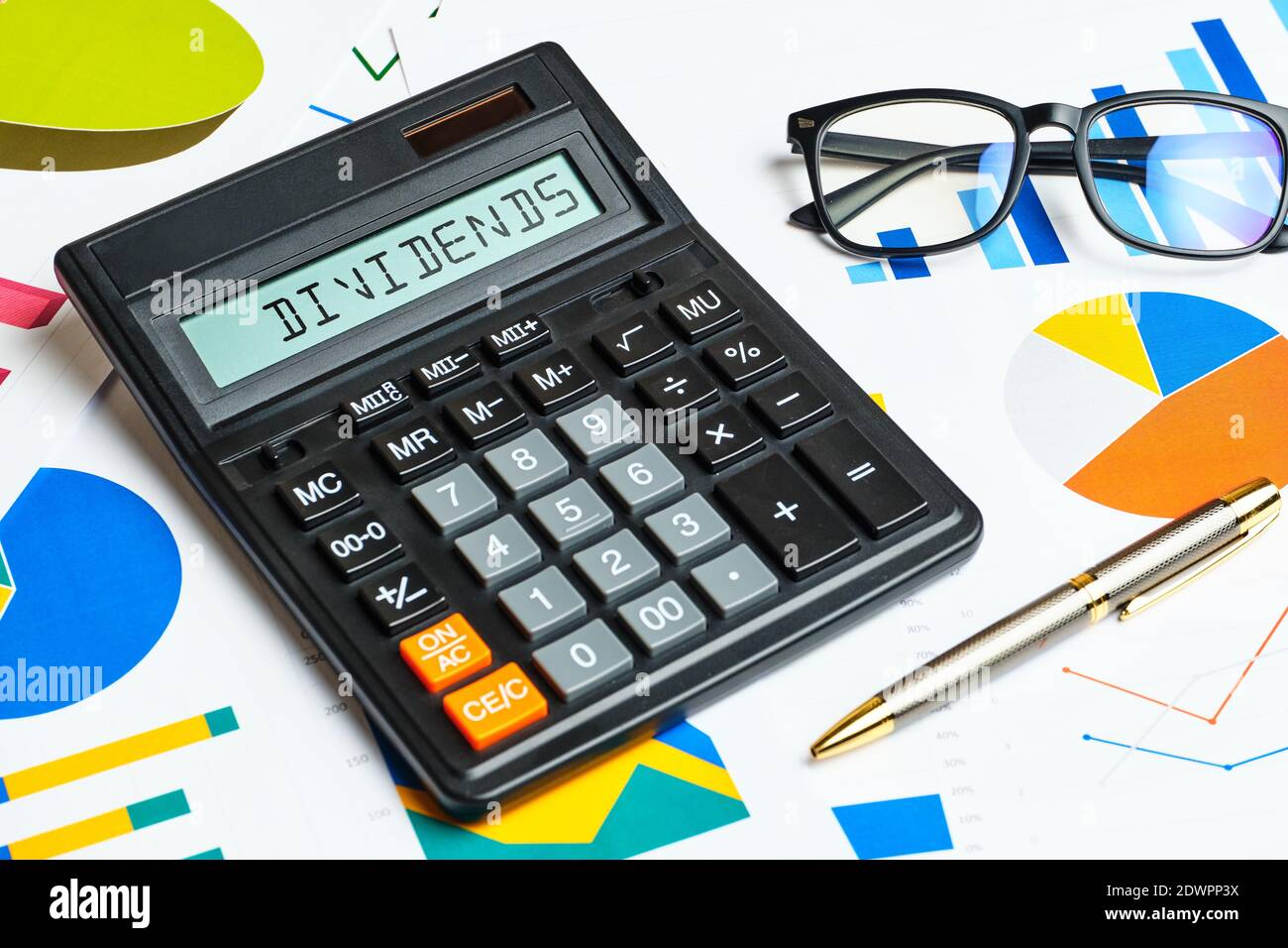 The concept of calculating the receipt of dividends Stock Photo - Alamy