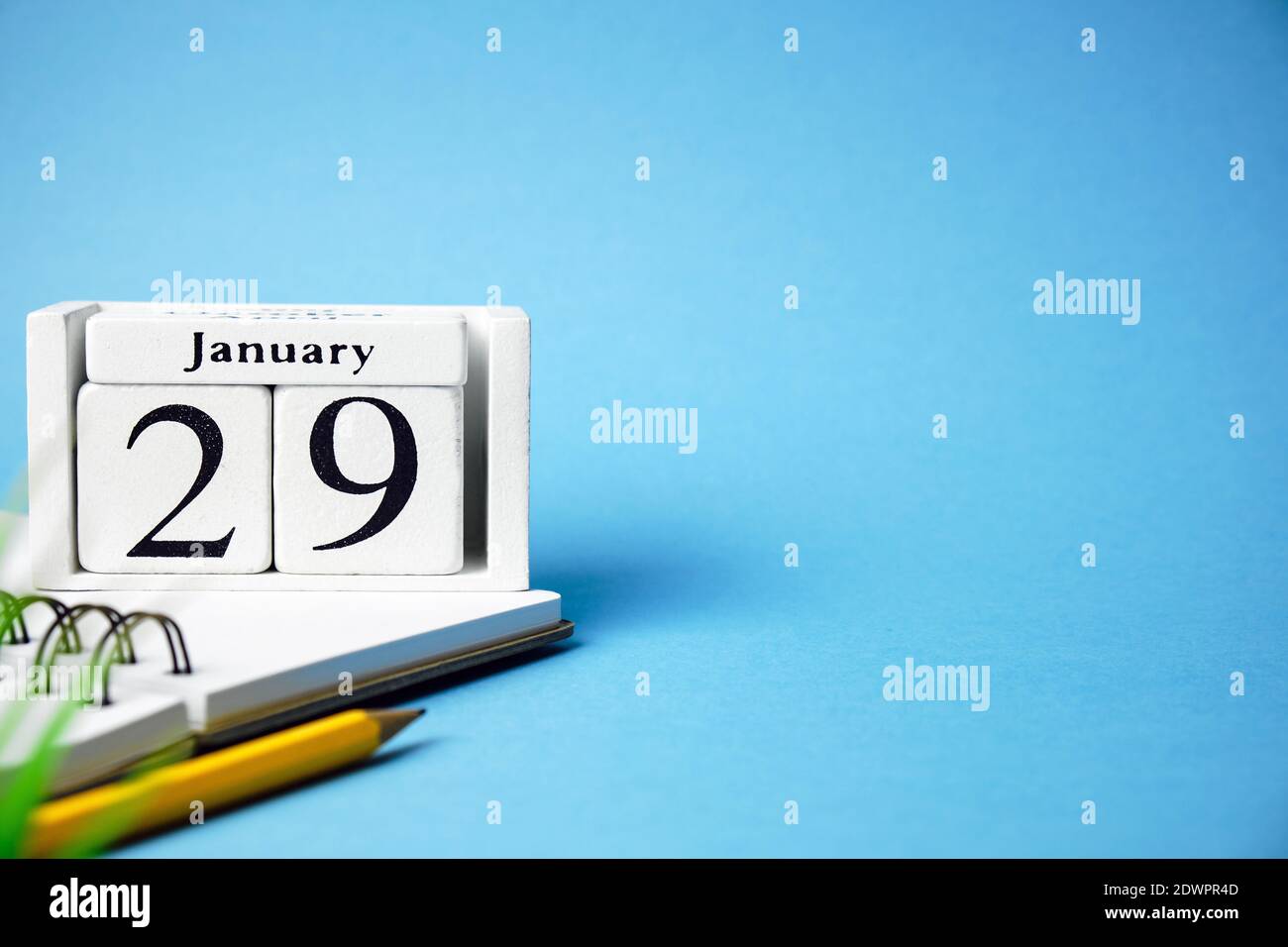 twenty-ninth day of winter month calendar january with copy space Stock ...