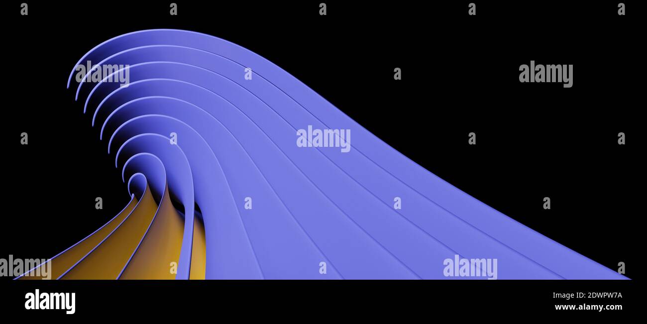 Smooth flowing blue lines wave hi-res stock photography and images - Alamy