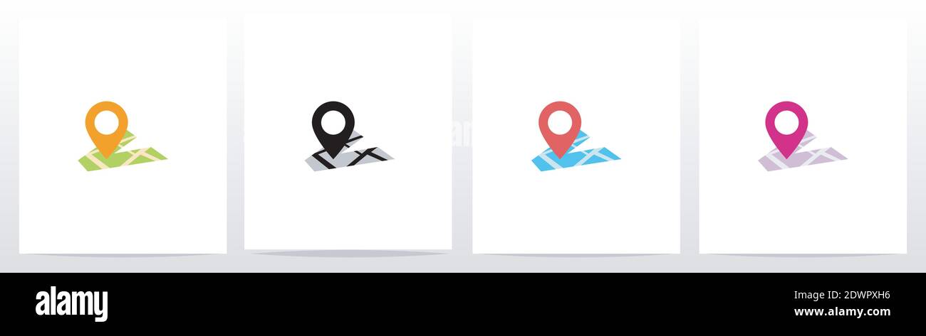 Location Pin On Letter Logo Design V Stock Vector Image & Art - Alamy