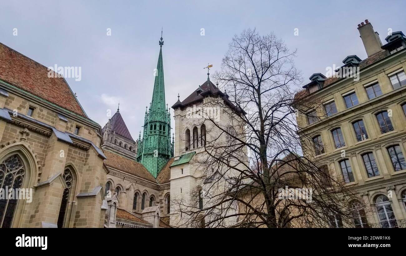 Saint-Pierre cathedral in Geneva, Switzerland, HDR Stock Photo - Alamy