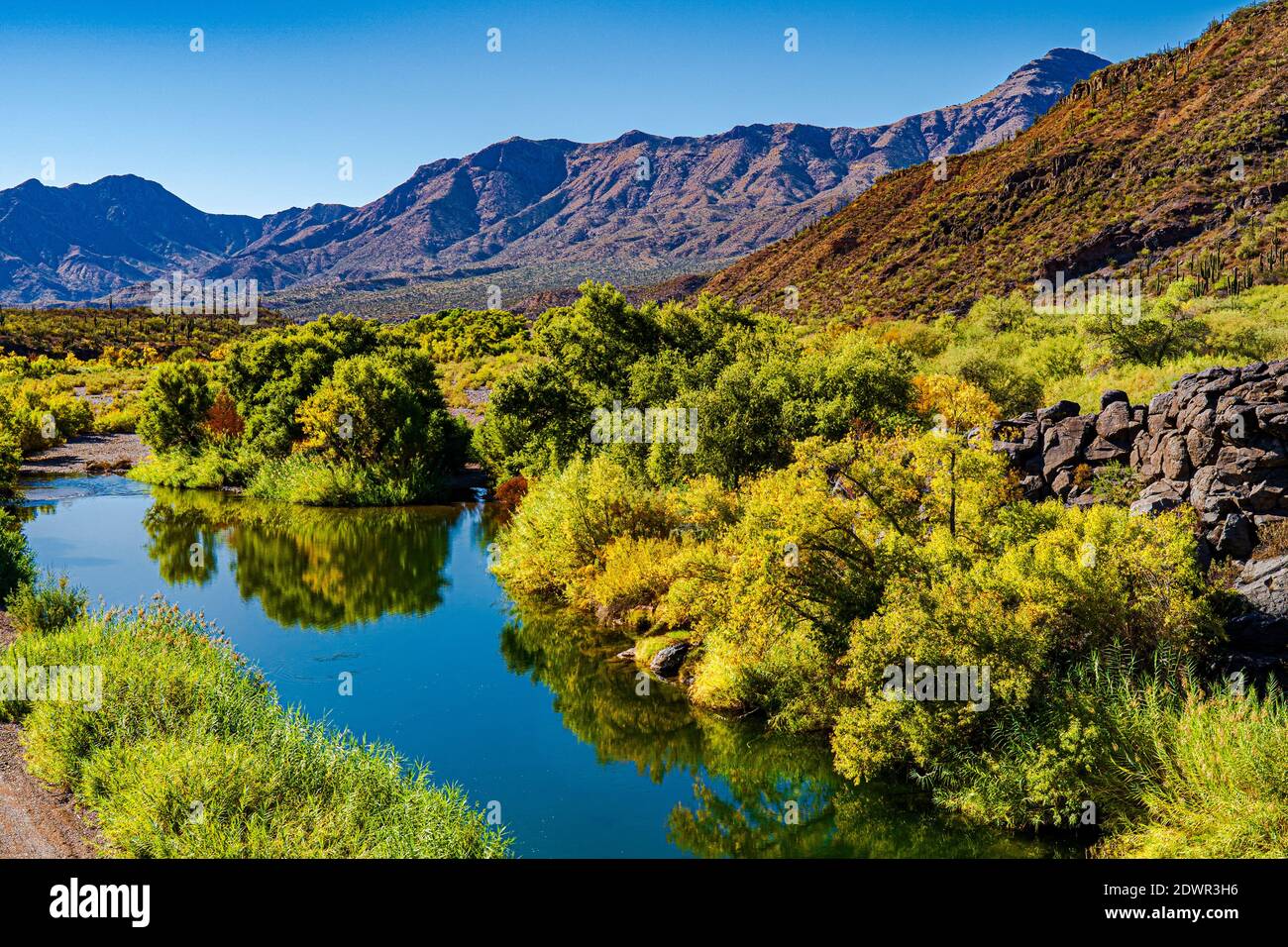 A breathtaking view of the Verde river captured in Arizona, USA during ...
