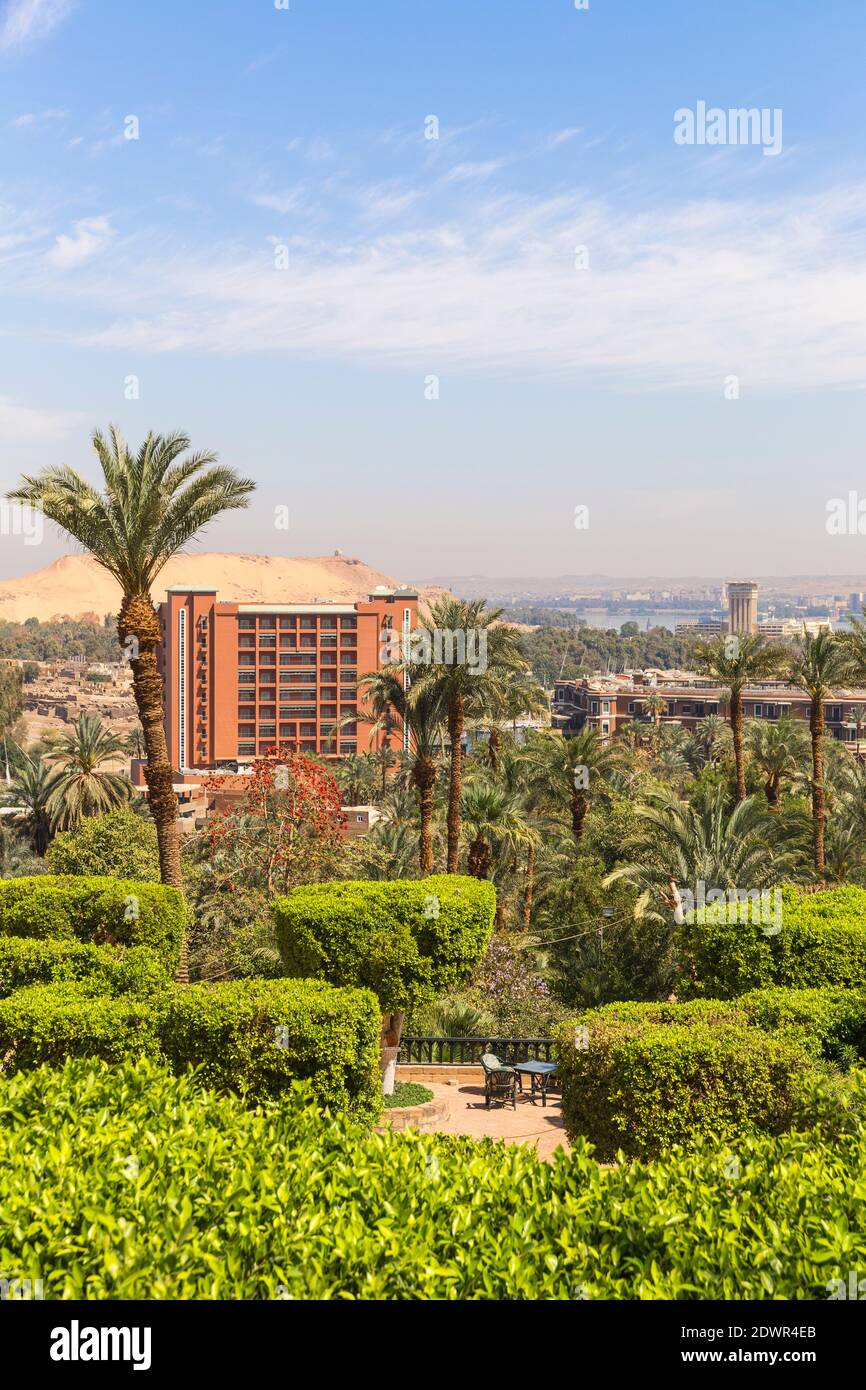 Egypt, Upper Egypt, Aswan, View of New Cataract Hotel Stock Photo - Alamy