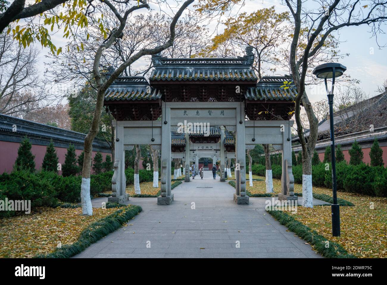 The ancient Chinese architecture at West lake, in Hangzhou, China Stock ...