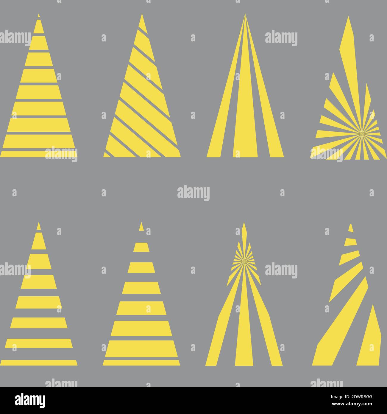 Christmas trees collection, modern flat design in trending colors 2021 ...