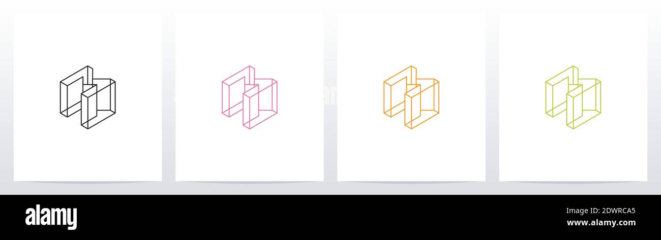 Cubic Wireframe Letter Logo Design M Stock Vector Image & Art - Alamy