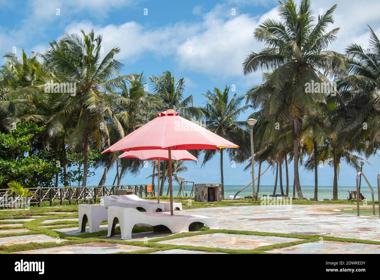 Tourist Resort In Axim Ghana With Beautiful Beach And Nature Stock ...