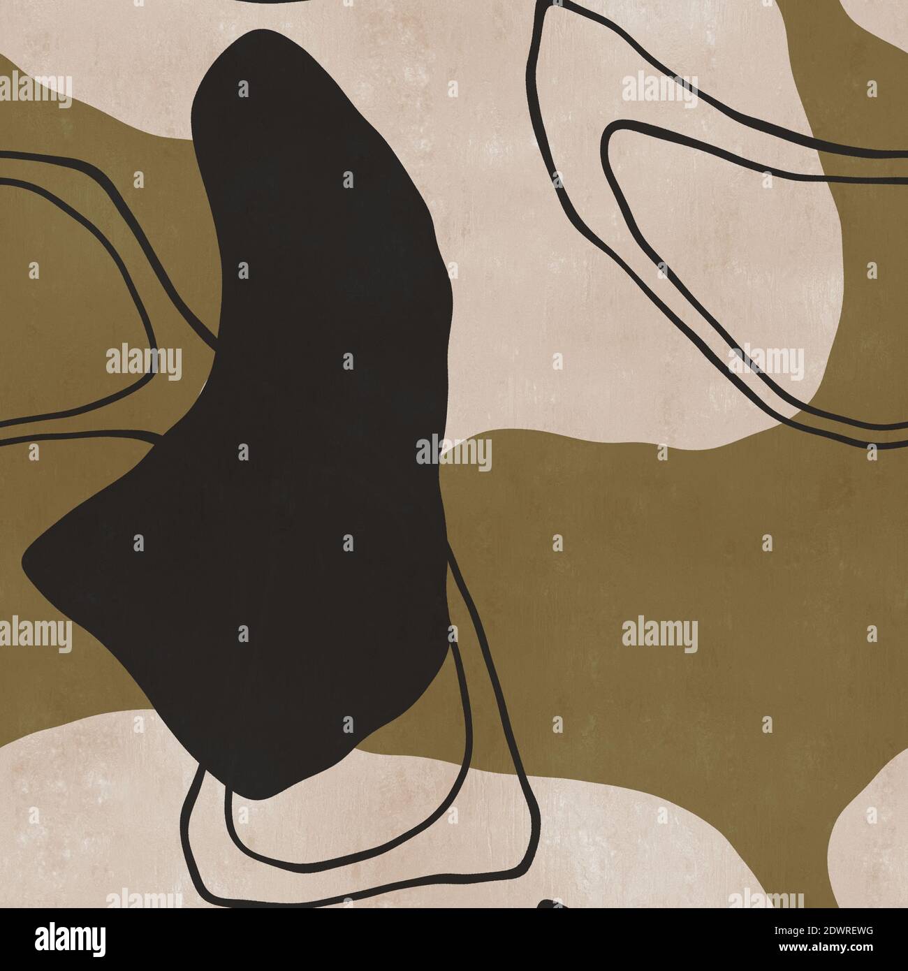 Seamless organic rounded curvy shapes naive design Stock Photo - Alamy