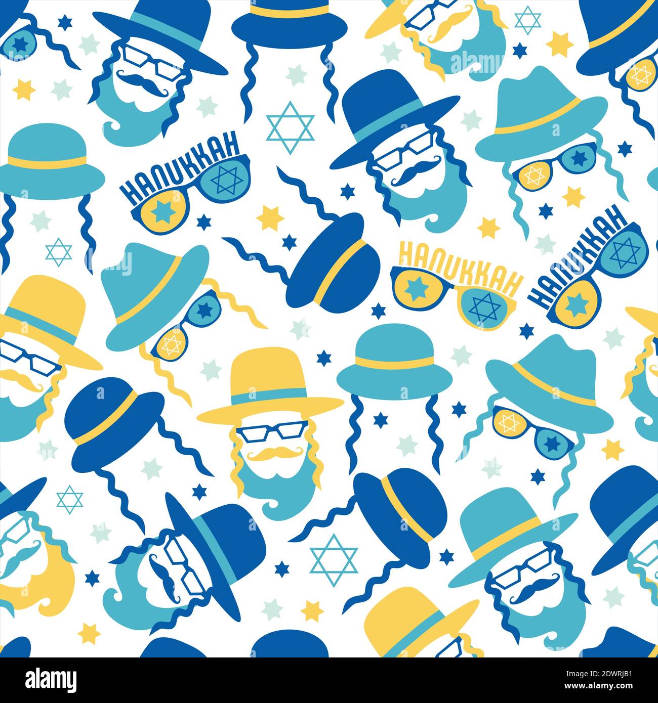 Jewish rabbi pattern seamless flat style for web vector illustration ...