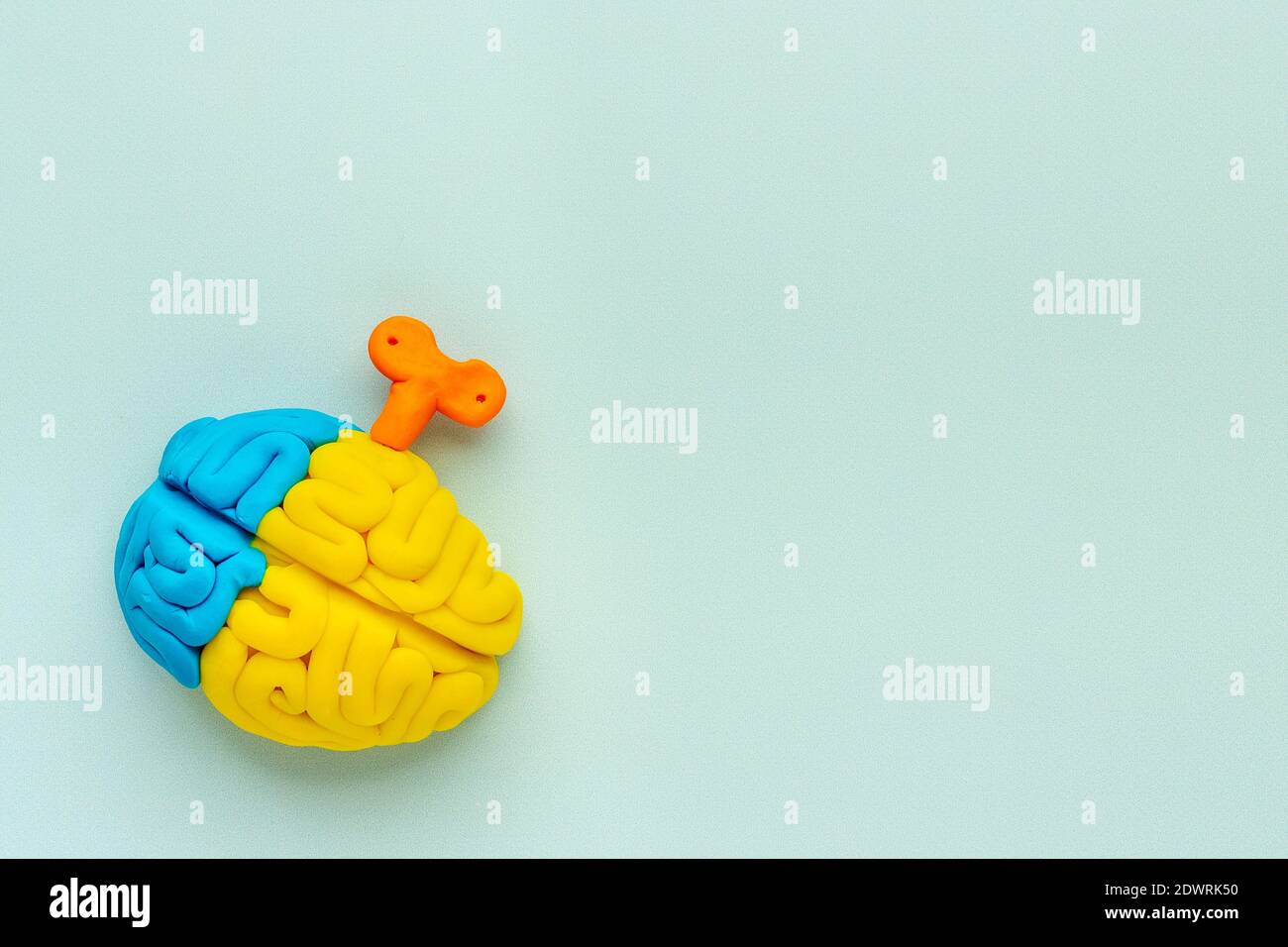 Ideas concept. Work of brain - model made of colorful clay, top view ...