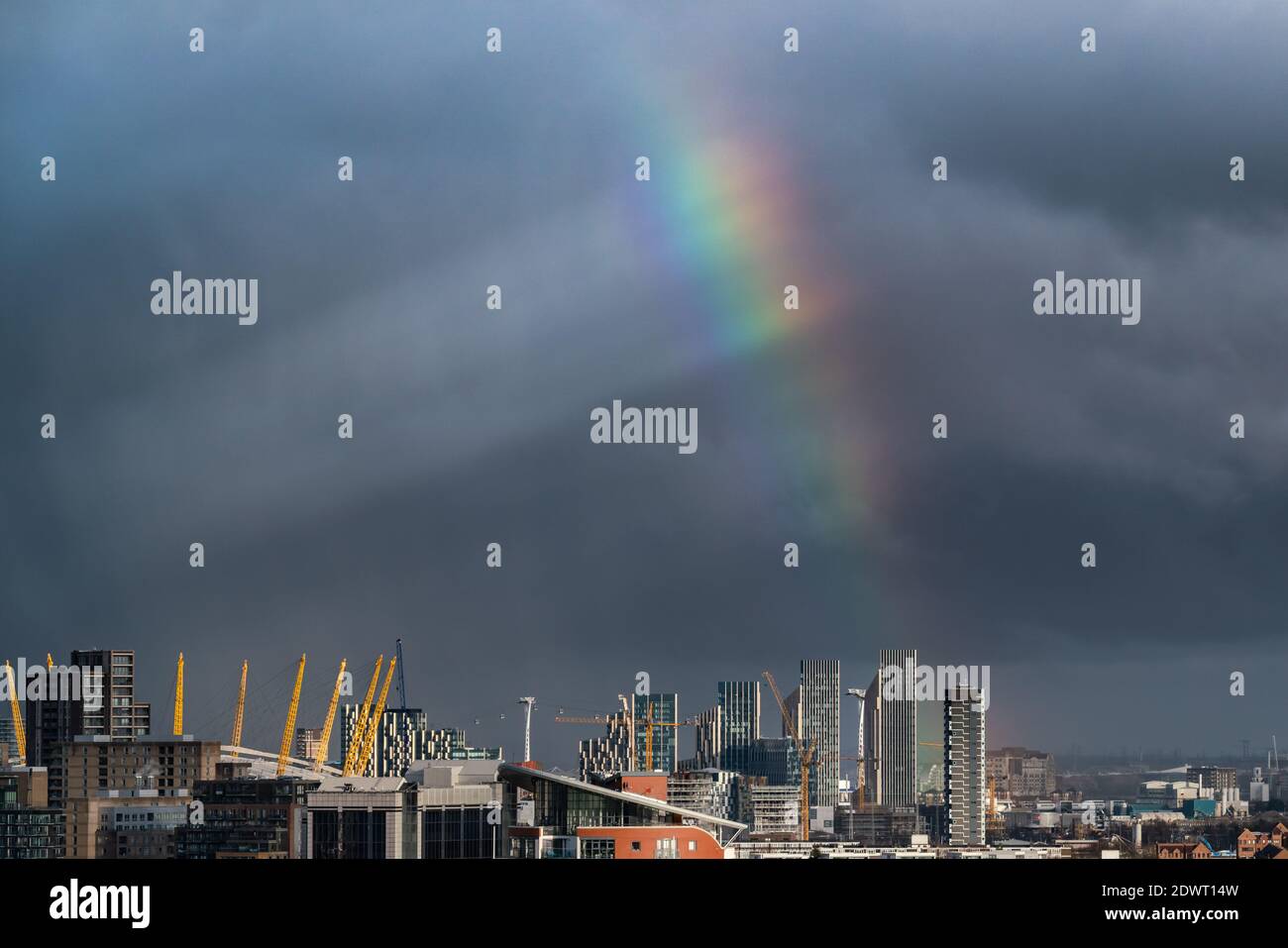 London, UK. 23rd Dec, 2020. UK Weather: Sunlight streams through a ...