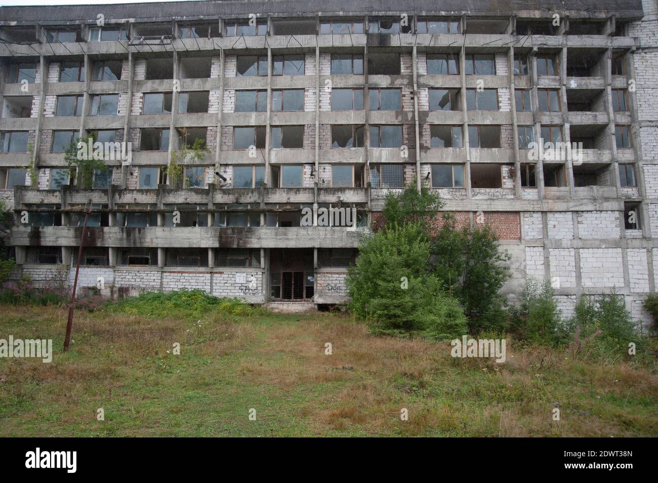 decay and structural damage in building, abandoned house in rural area ...
