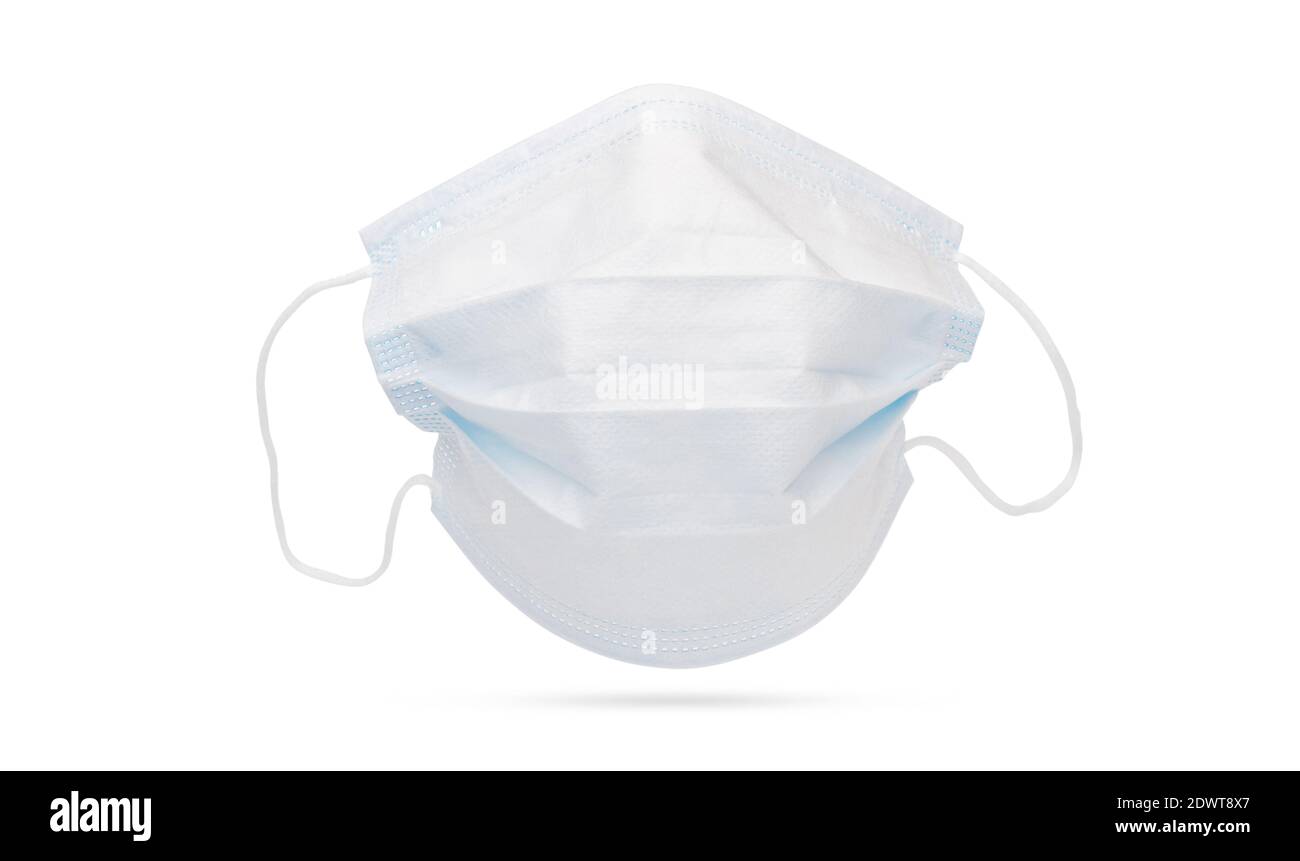 Front view of medical face mask isolated on white background Stock ...