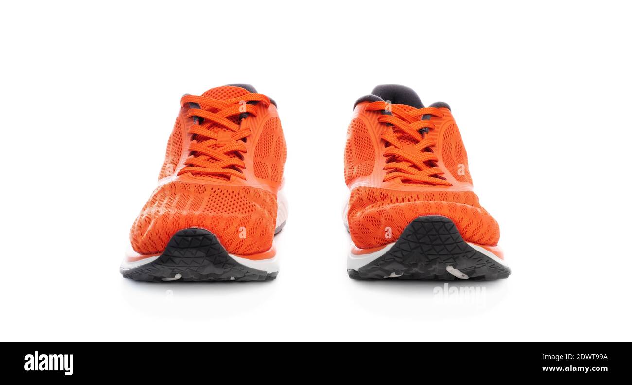 Front view of sneakers pair isolated on white background Stock Photo ...