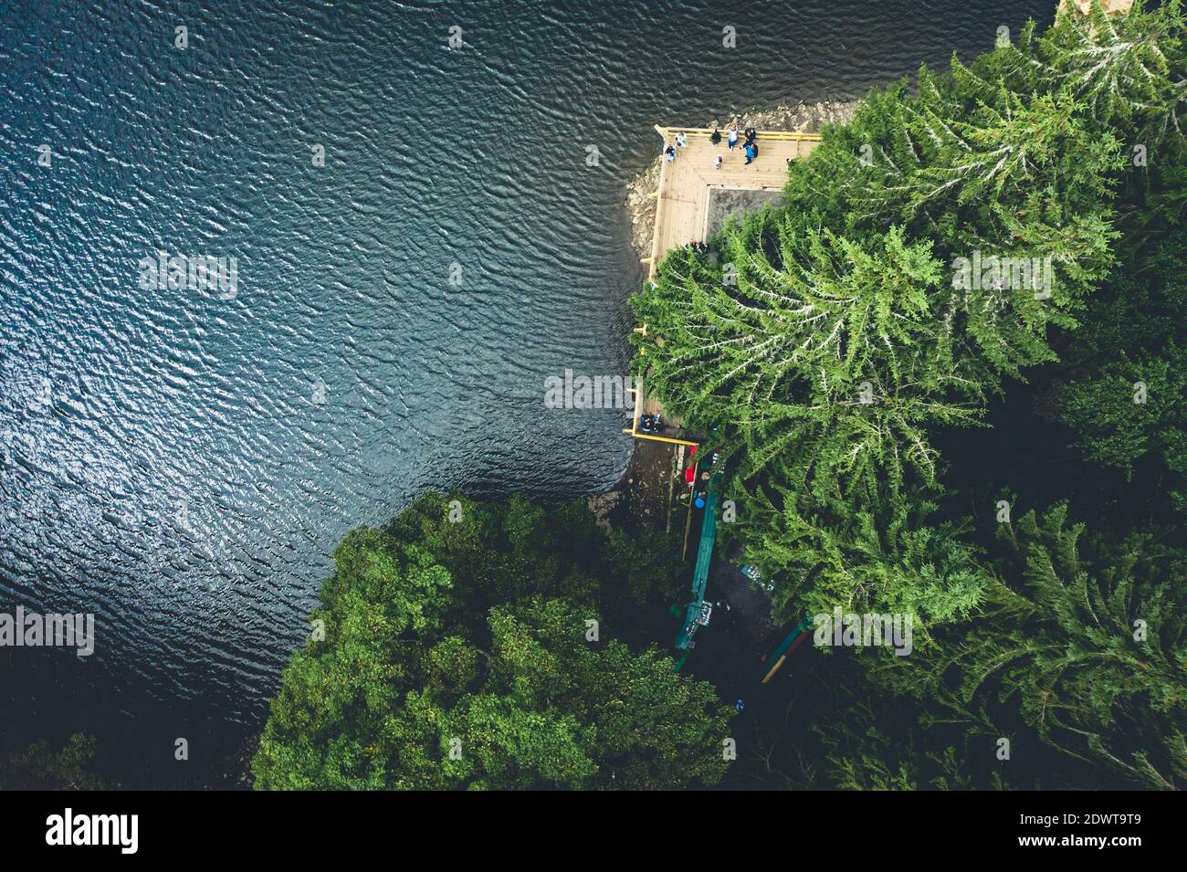 Top view wood lake bridge hi-res stock photography and images - Alamy