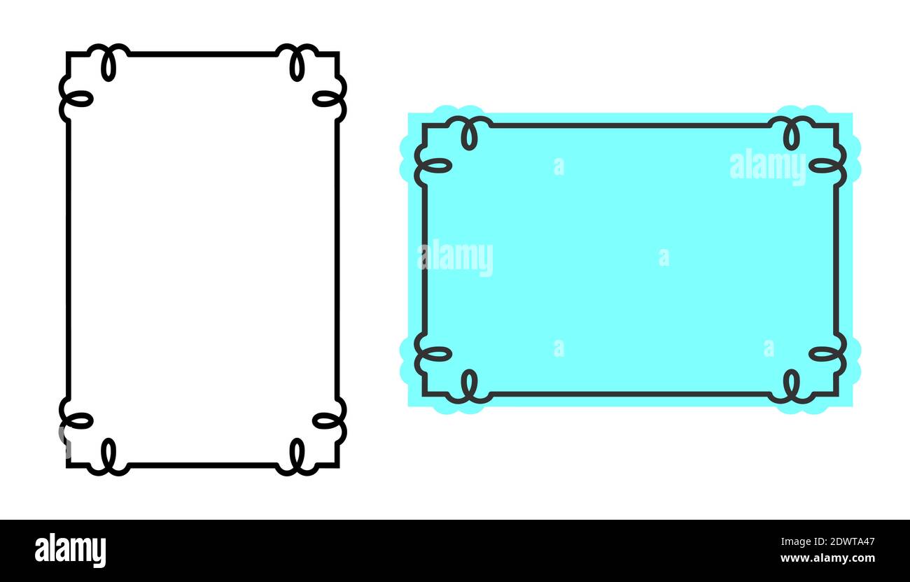 Decorative frame for web cards. Creative ornamental rectangle border in ...