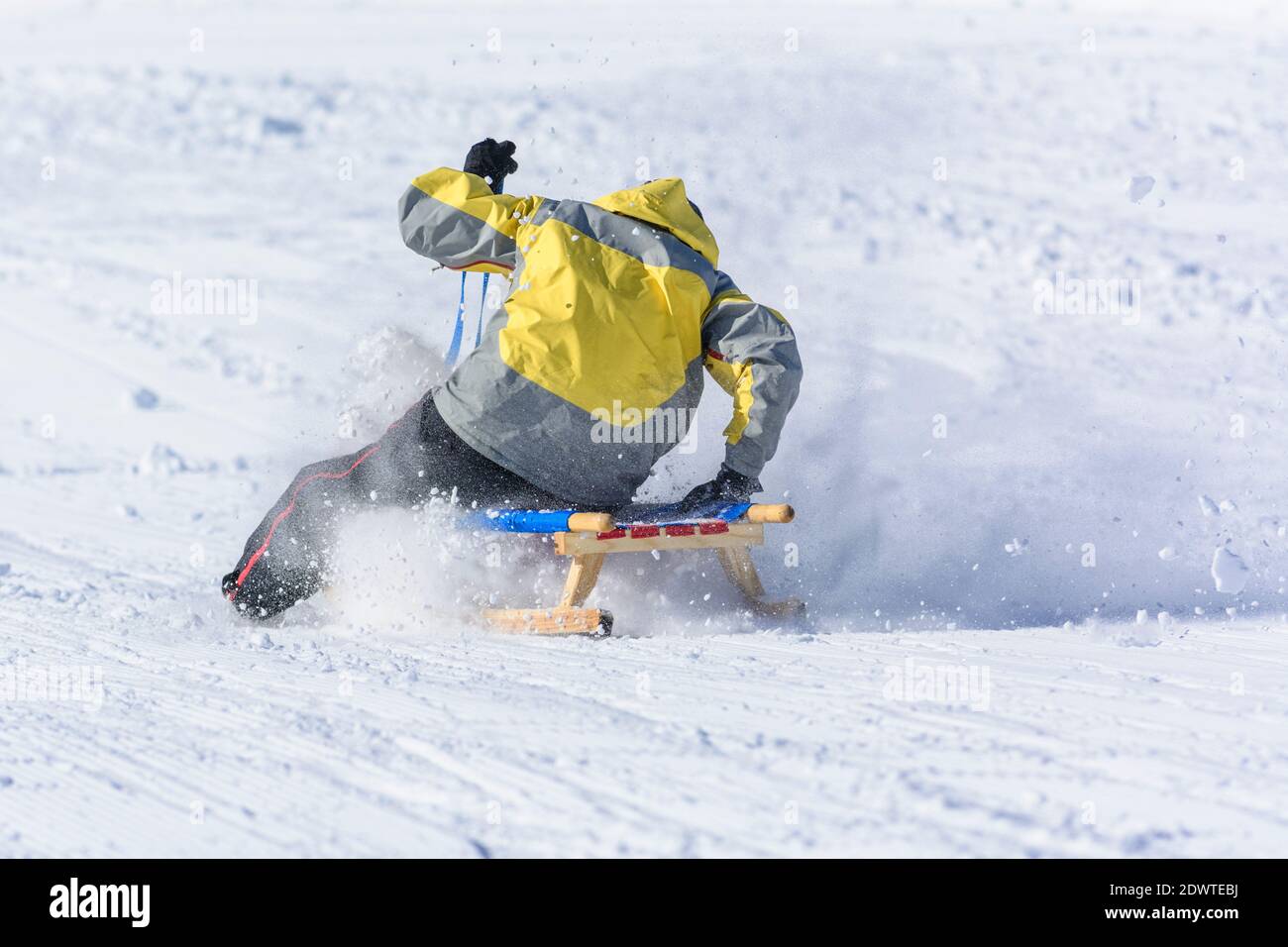 Funny afternoon in wintertime on sleigh with family Stock Photo - Alamy