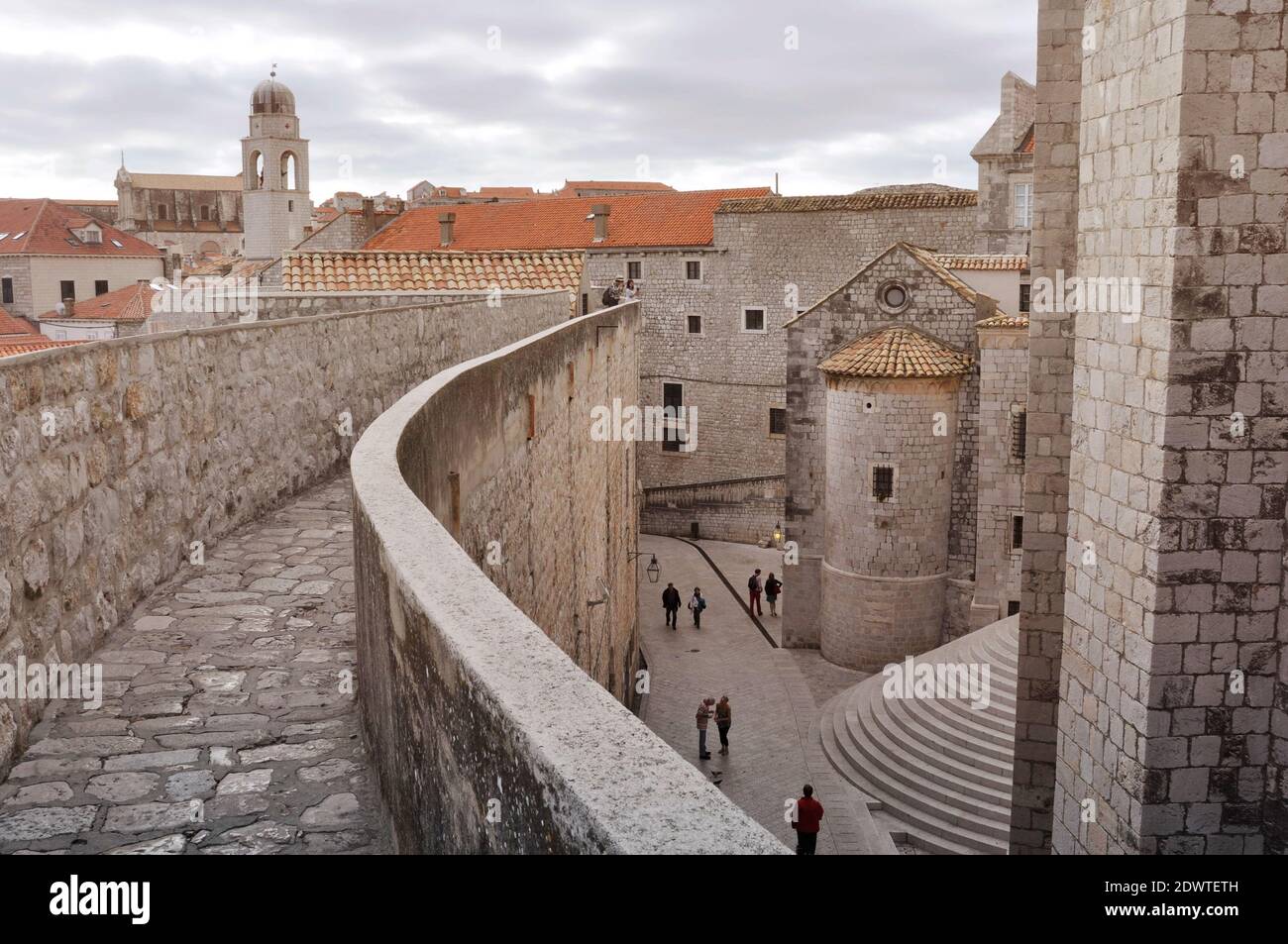 Historical center of Dubrovnik Croatia. Cloudy autumn day in Croatian ...