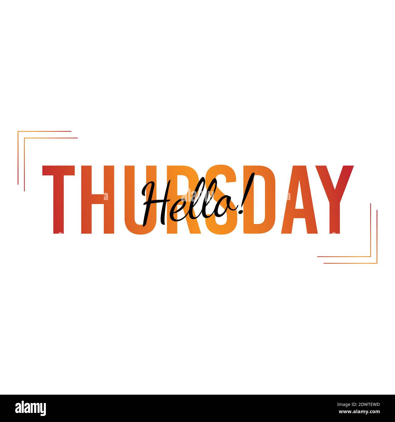 Hello Thursday inspirational lettering logo. Vector illustration Stock ...