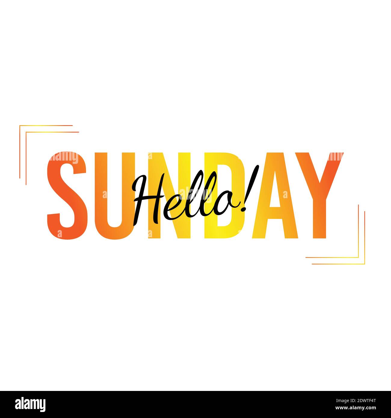 Hello Sunday inspirational lettering logo. Vector illustration Stock ...