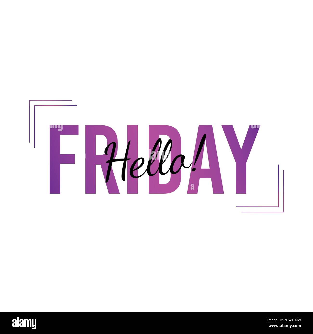 Hello Friday inspirational lettering logo. Vector illustration Stock ...