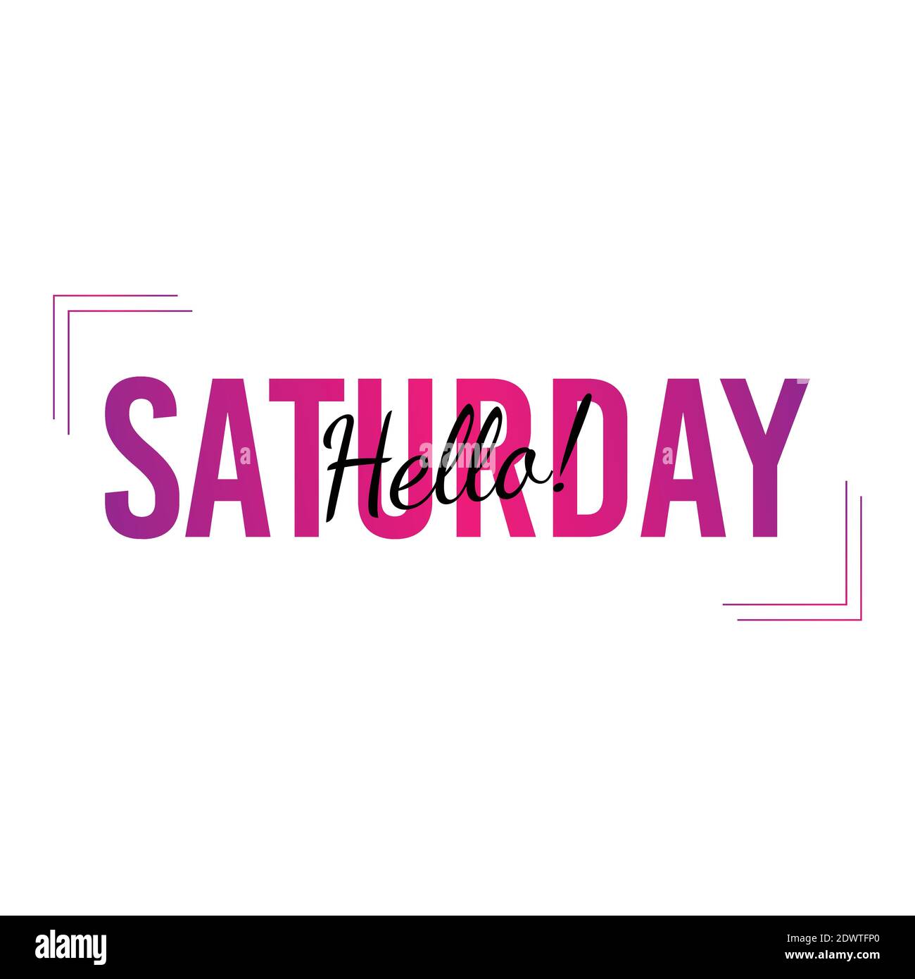 Hello Saturday inspirational lettering logo. Vector illustration Stock ...