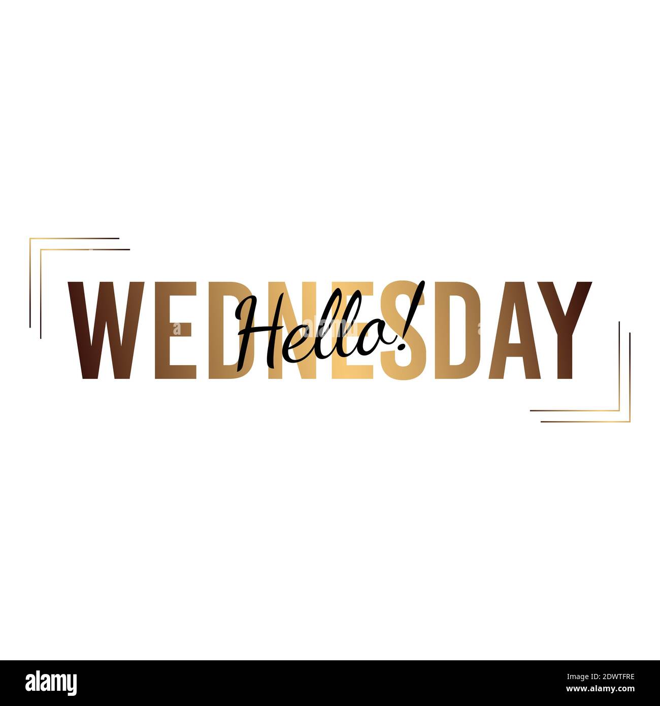 Hello Wednesday inspirational lettering logo. Vector illustration Stock ...