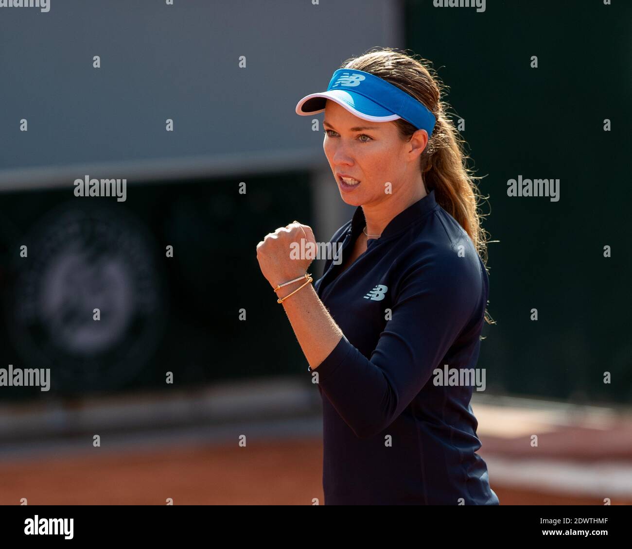 American tennis player Danielle Collins celebrating,during a match at ...