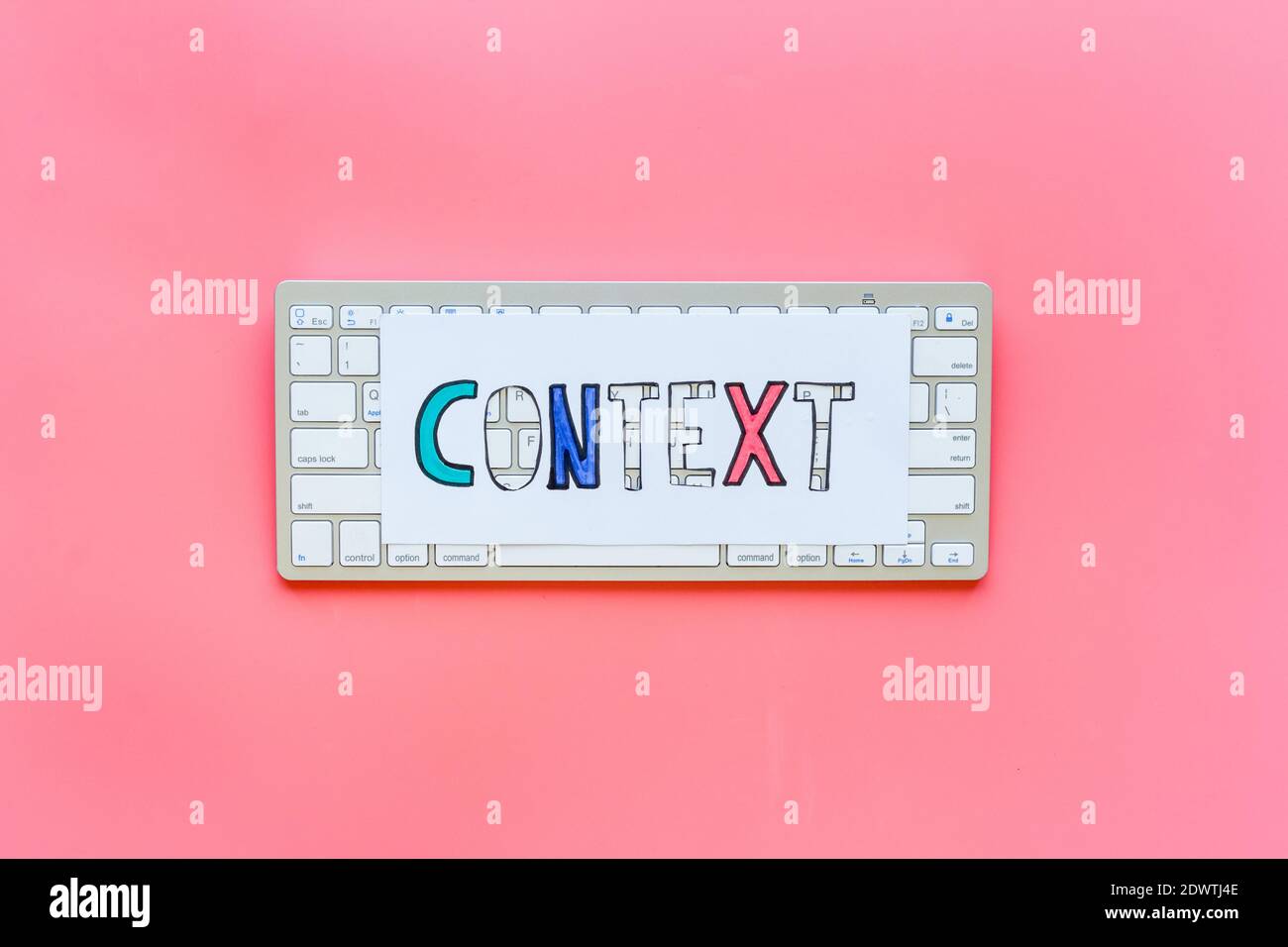 Context online advertising concept. Word Context on the keyboard, top ...