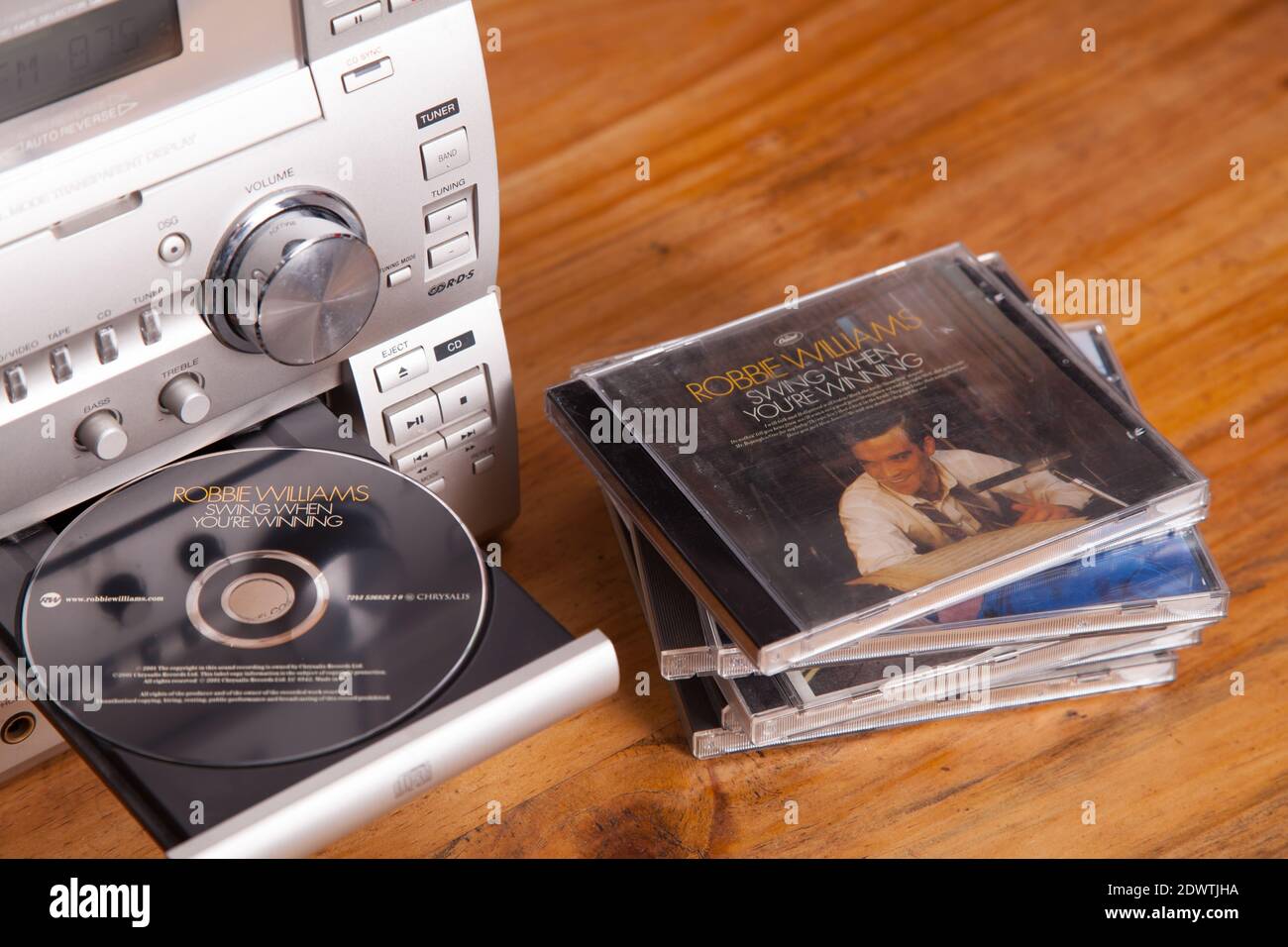 Music CD in Sony hi-fi system, Robbie Williams Swing When You're ...