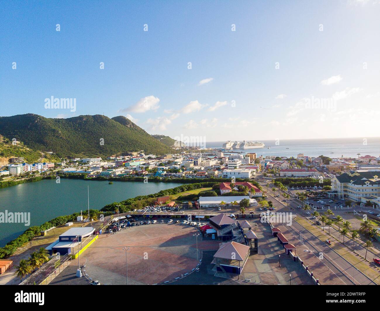Beautiful Scenic view of the caribbean island of St.maarten Stock Photo ...