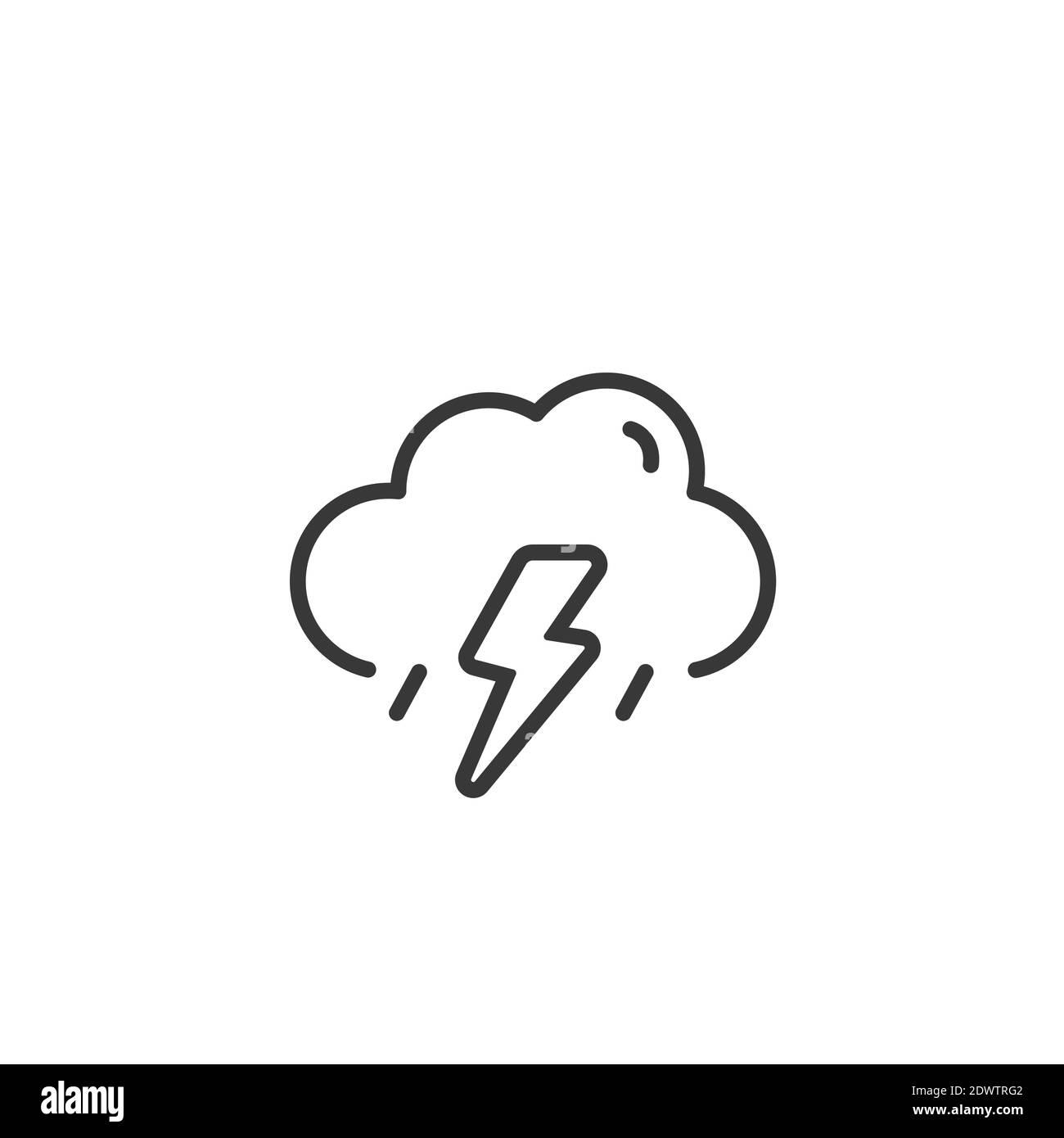 Storm and cloud thin line icon. Isolated outline weather vector ...