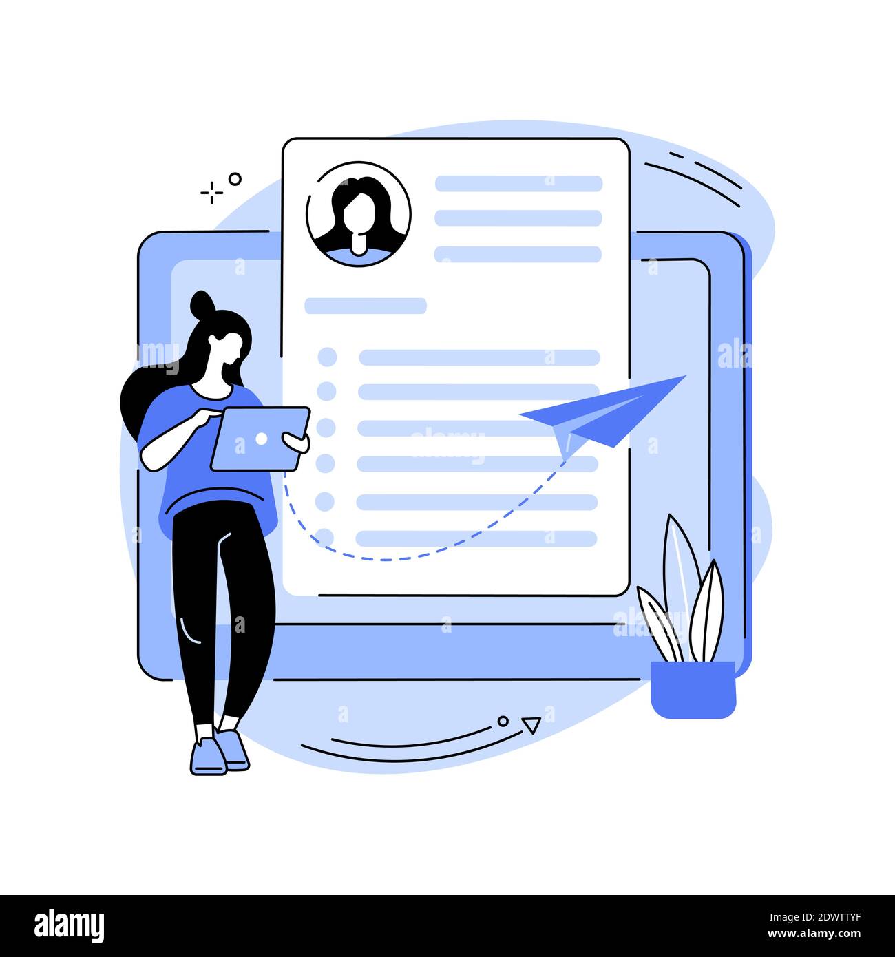 Send your CV abstract concept vector illustration Stock Vector Image ...