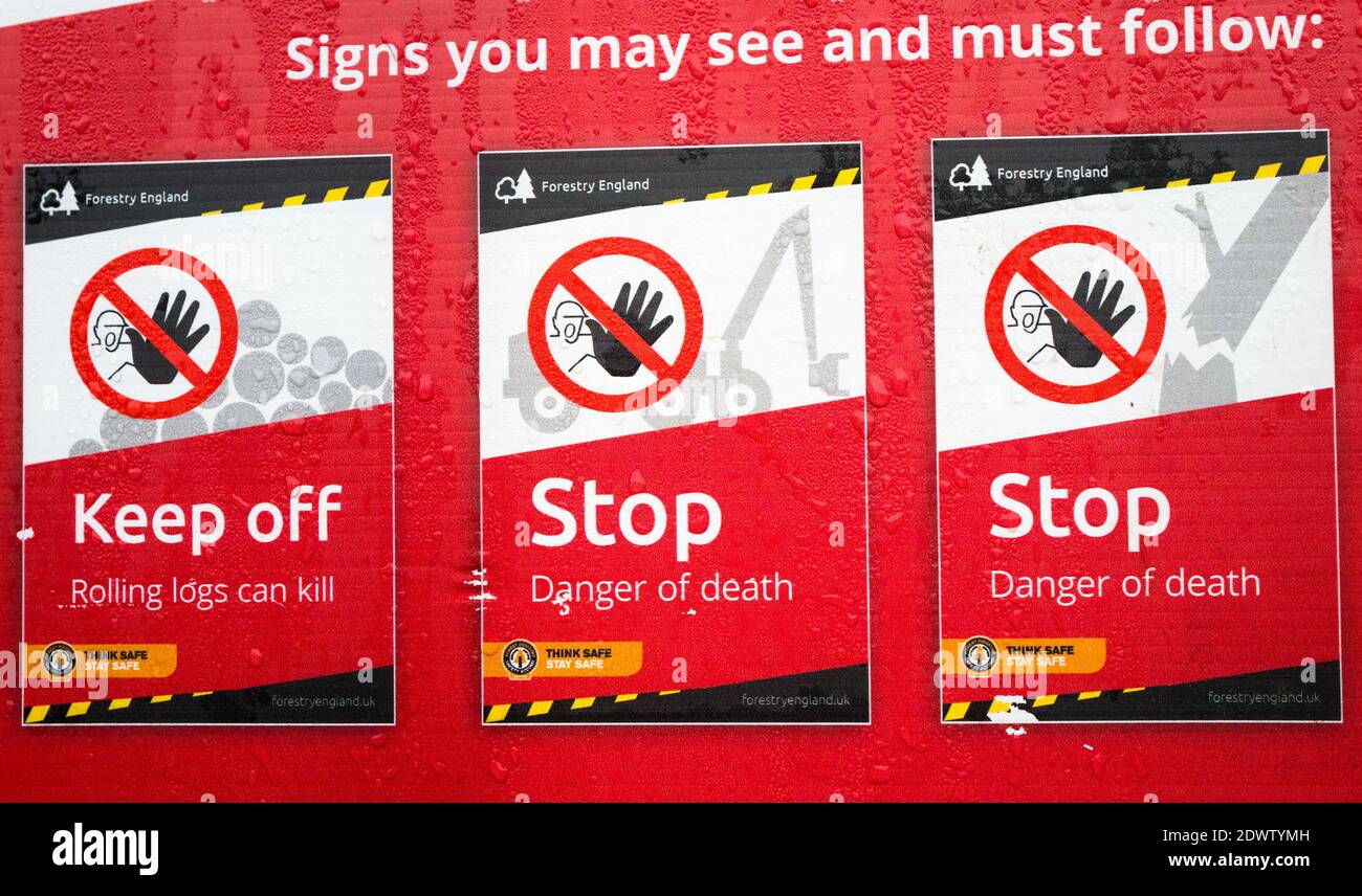 Forest operations warning signs forestry hi-res stock photography and ...