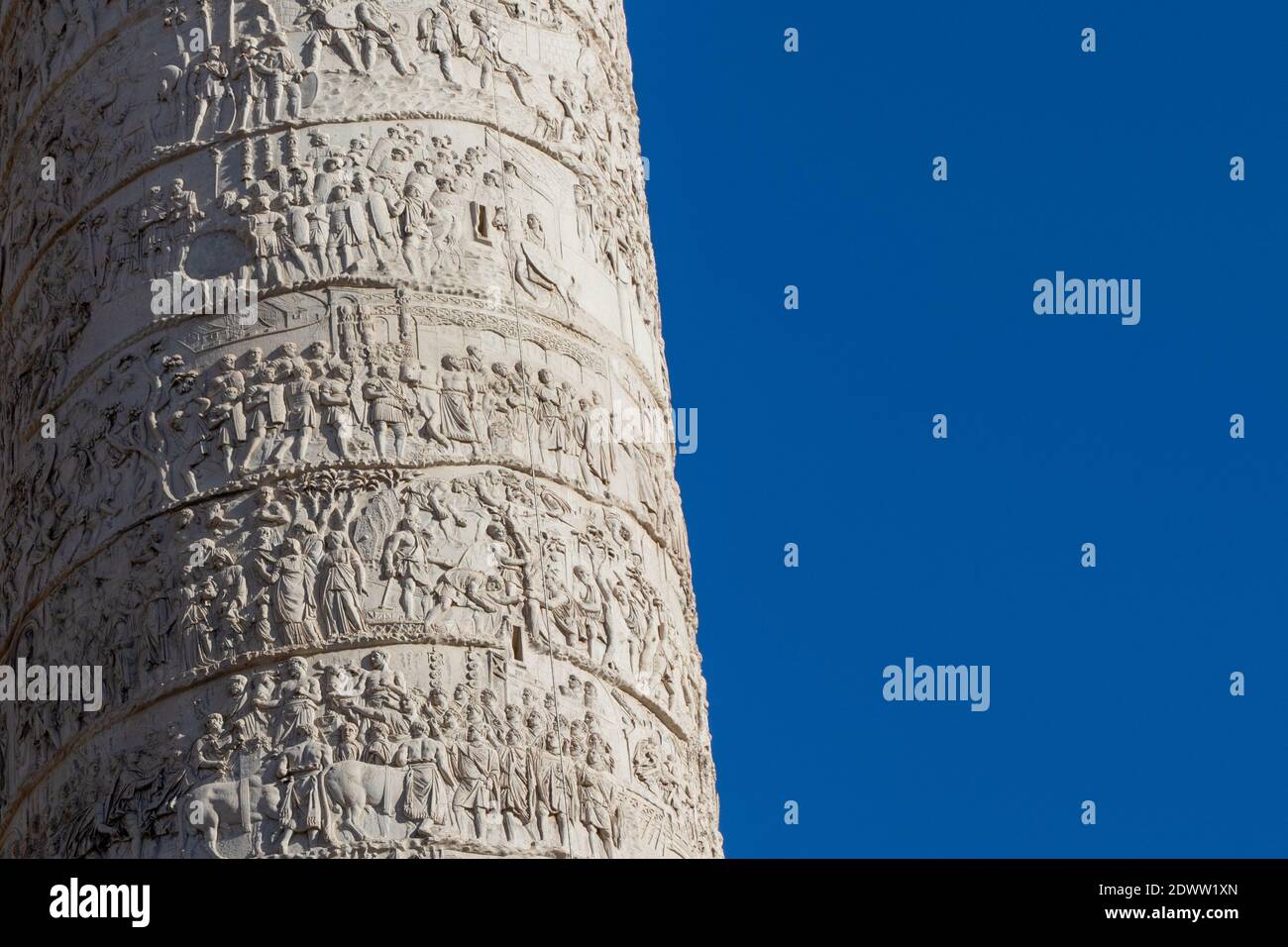 Details on the Roman triumphal column that commemorates Roman emperor ...