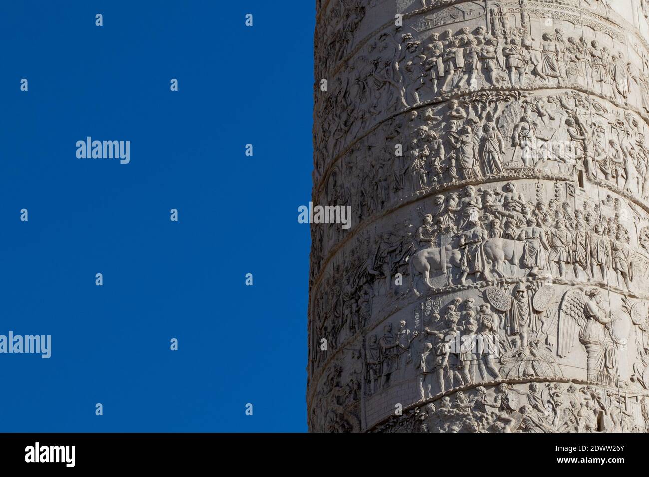 Details on the Roman triumphal column that commemorates Roman emperor ...