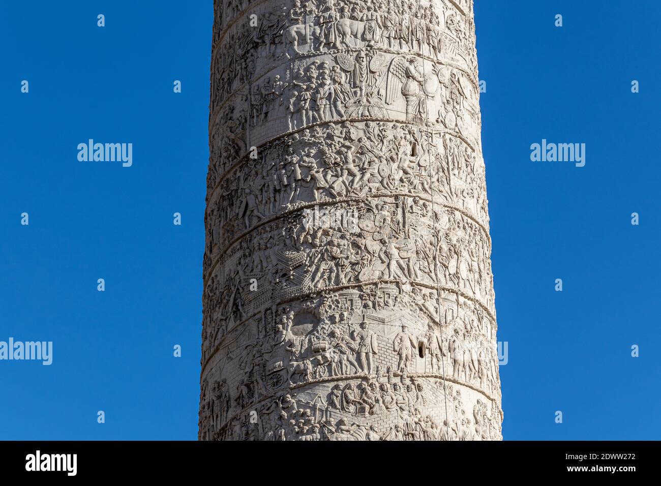 Close-up of the Trajan Column, Roman triumphal monument built by ...