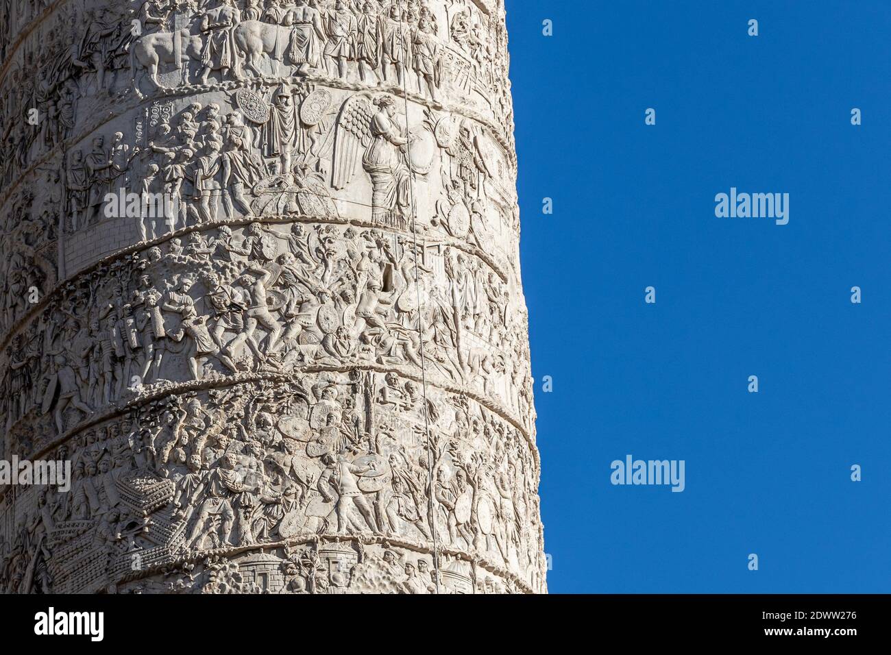 Close-up of the Trajan Column, Roman triumphal monument built by ...