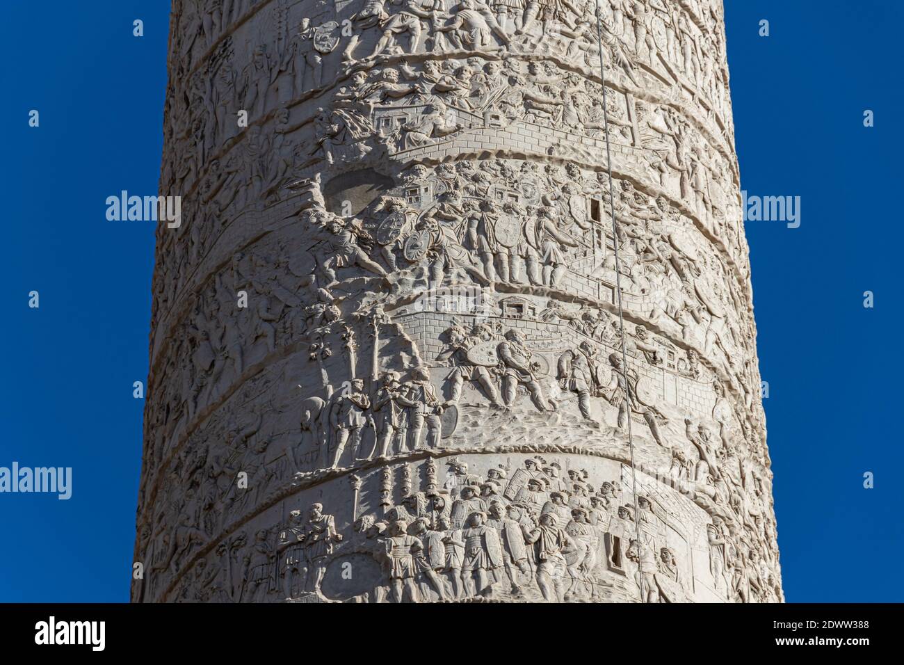 Close-up of the Trajan Column, Roman triumphal monument built by ...