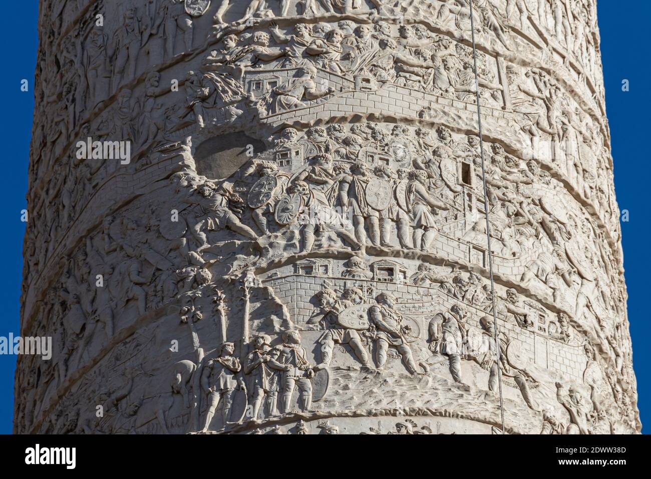 Close-up of the Trajan Column, Roman triumphal monument built by ...