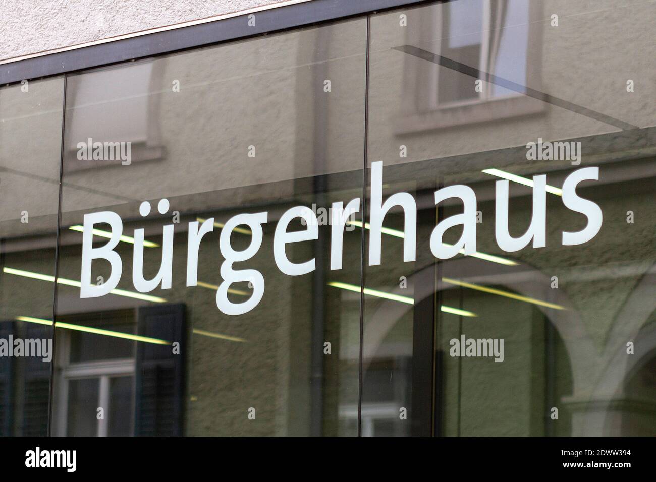 Rathaus und Bürgerhaus der Stadt Bregenz, Vorarlberg, Österreich Stock ...