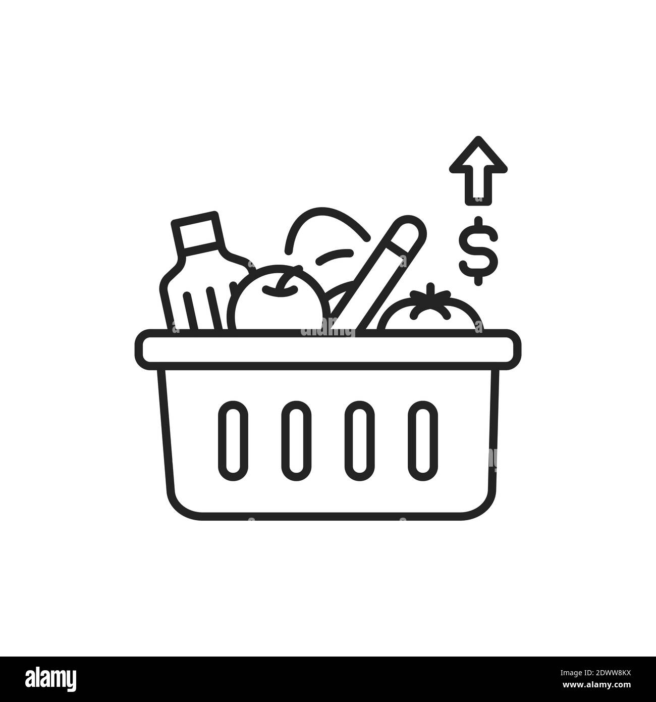 Rising food prices line color icon. Sign for web page, mobile app Stock ...