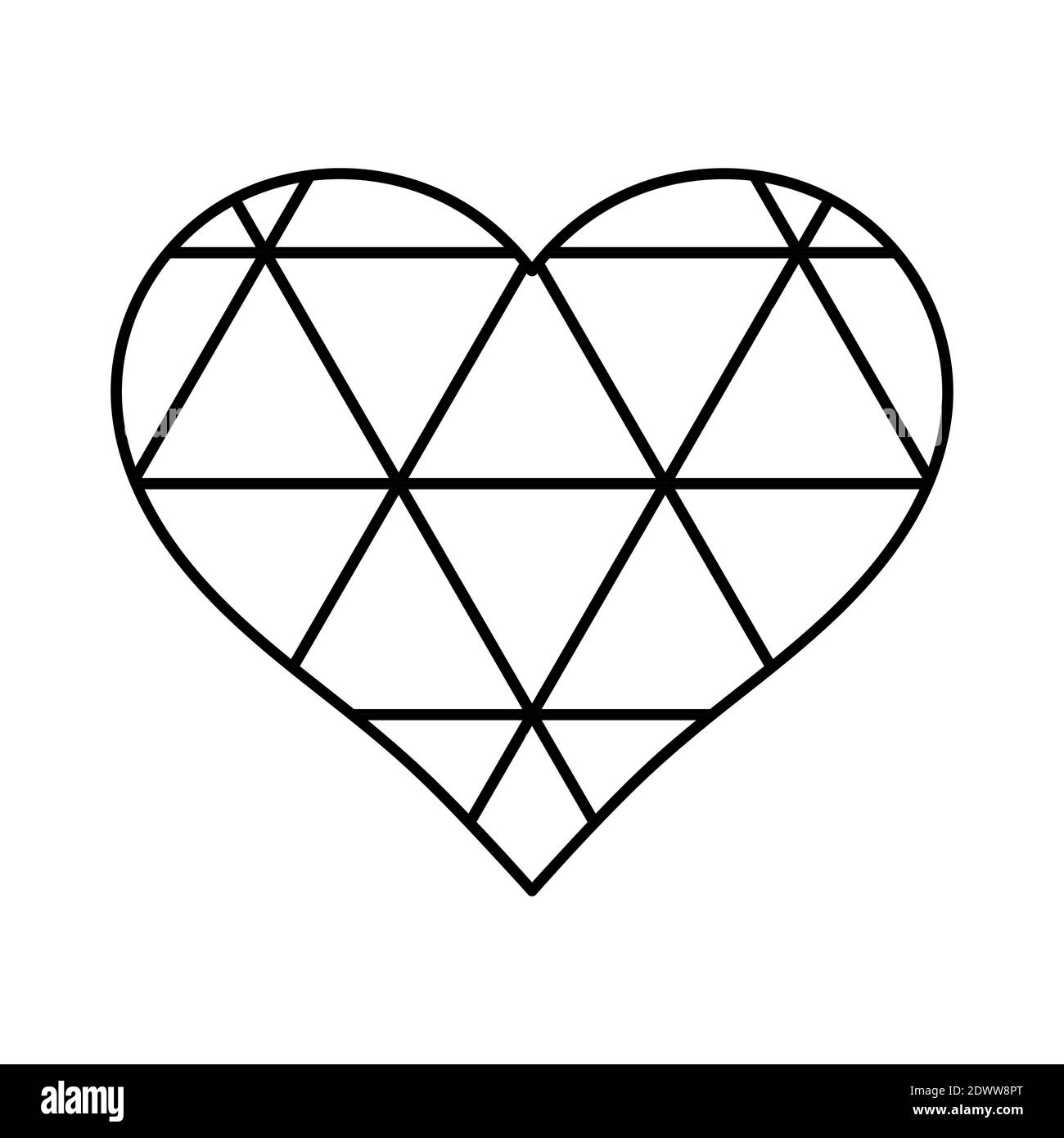 Geometrical love Heart with triangles lines design Stock Vector Image ...