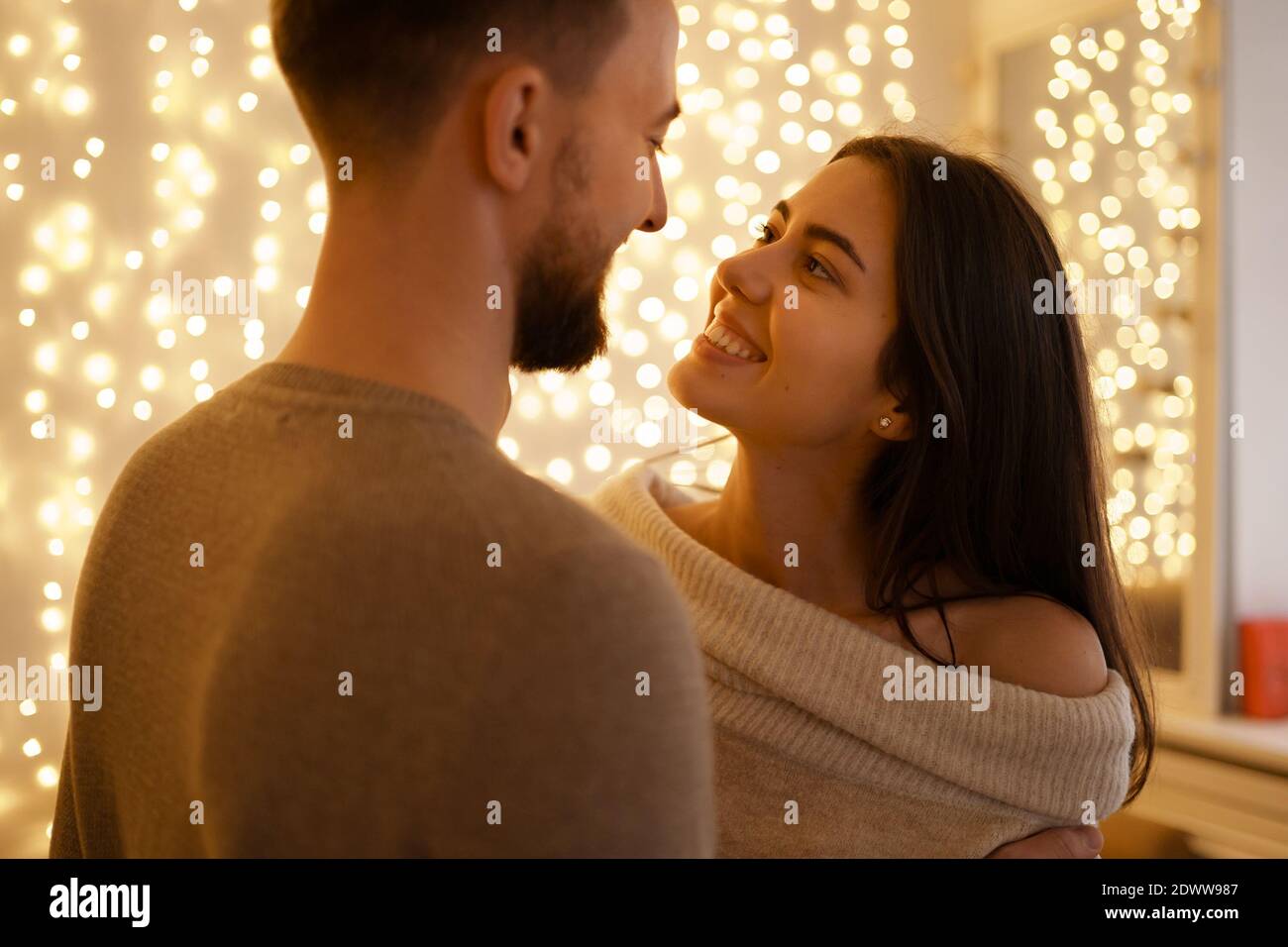 Two cheerful lovely sweet tender beautiful adorable cute romantic ...