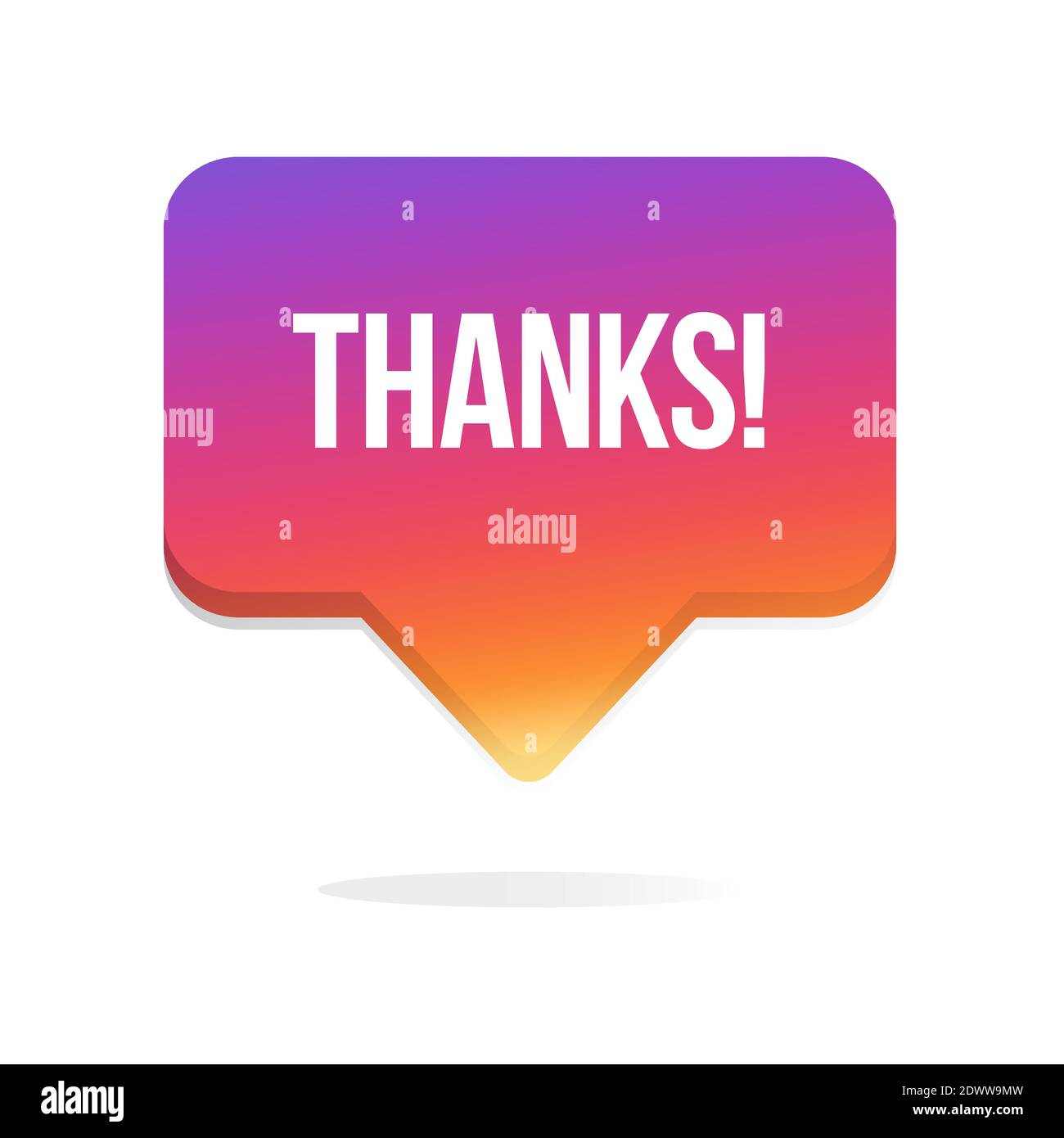 Thanks Notification Gradient Bubble. Social Media Pop Up Banner. Vector ...