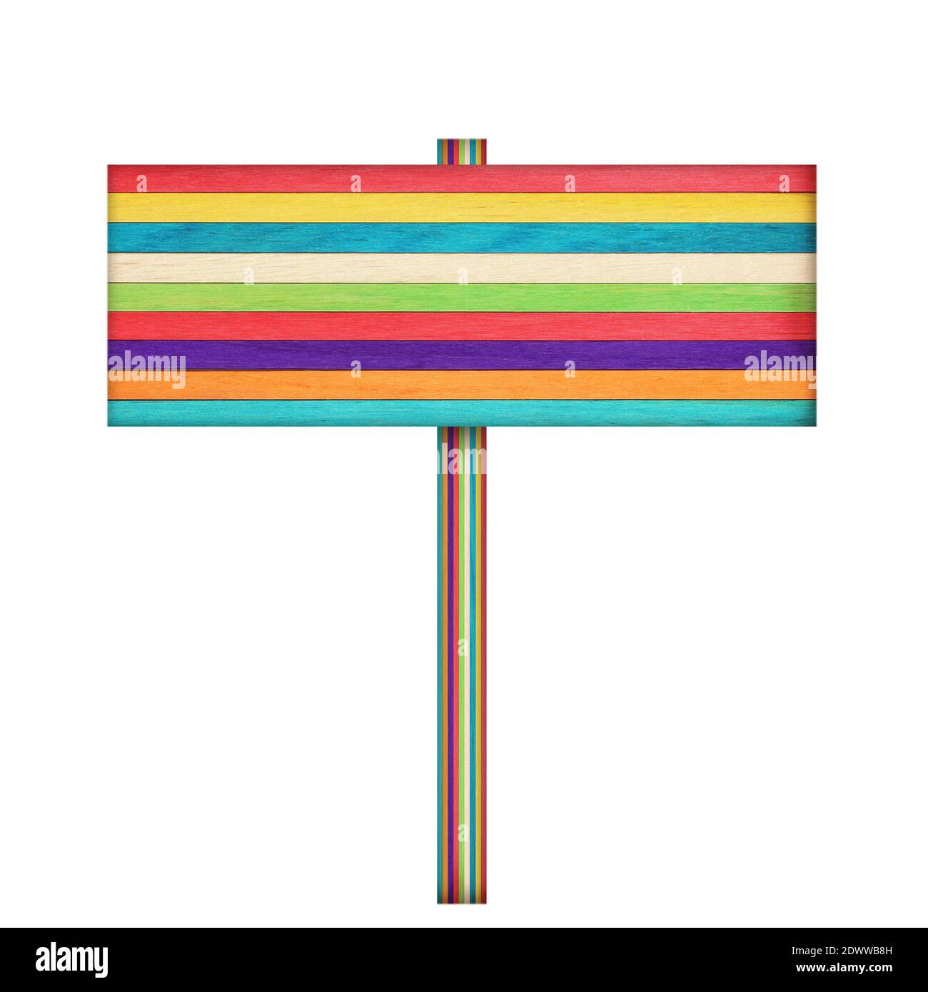 Multi Colored Sign Board Against White Background Stock Photo - Alamy