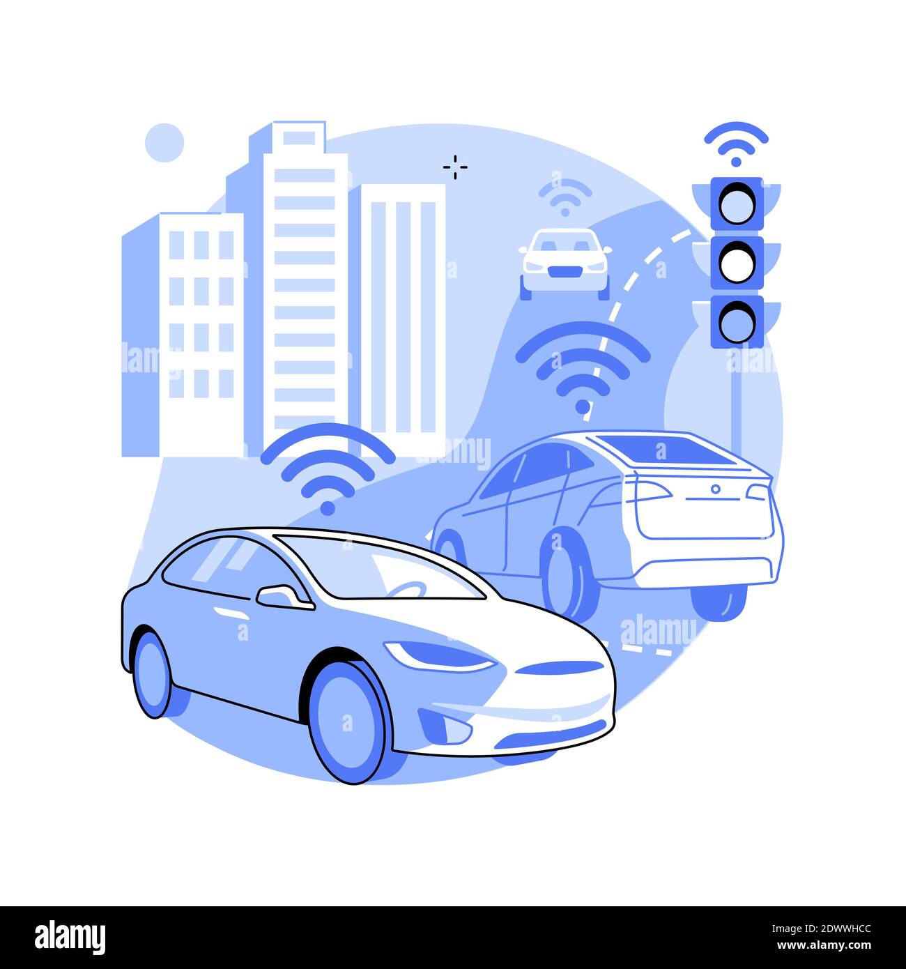 Smart roads construction abstract concept vector illustration Stock ...