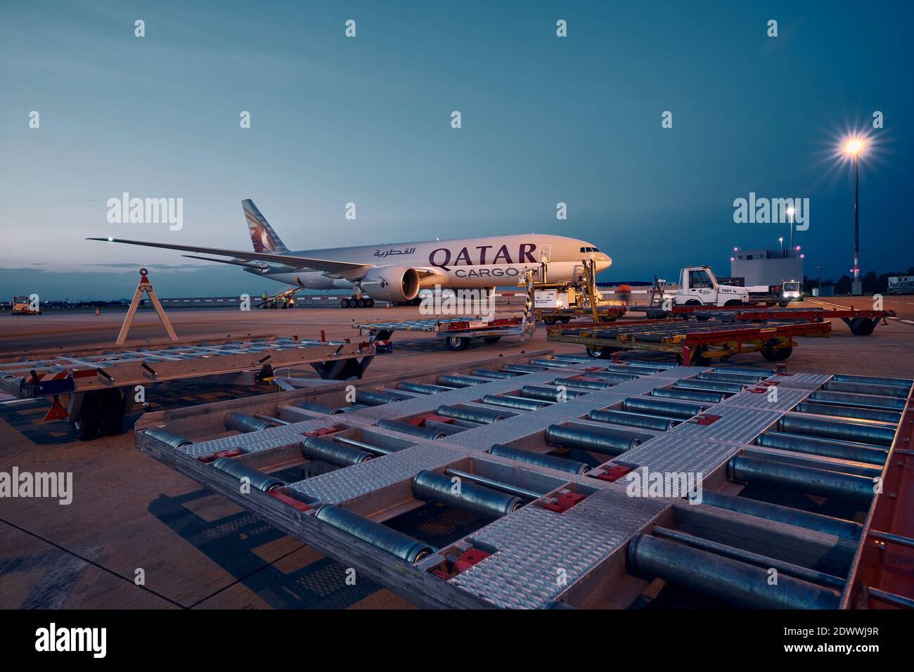 Prague, Czech Republic - August 13, 2020: Cargo airplane Boeing 777F of ...