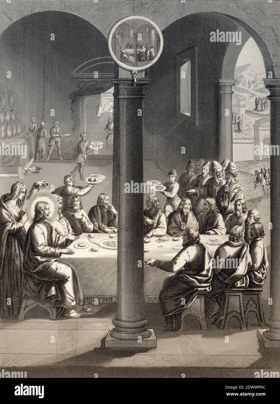 Jesus Christ and disciples at the table in the house of Simon the Leper ...